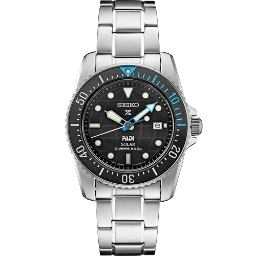 SEIKO SNE575 Watch for Men - Prospex Collection - Stainless Steel Case and Bracelet, Black Dial