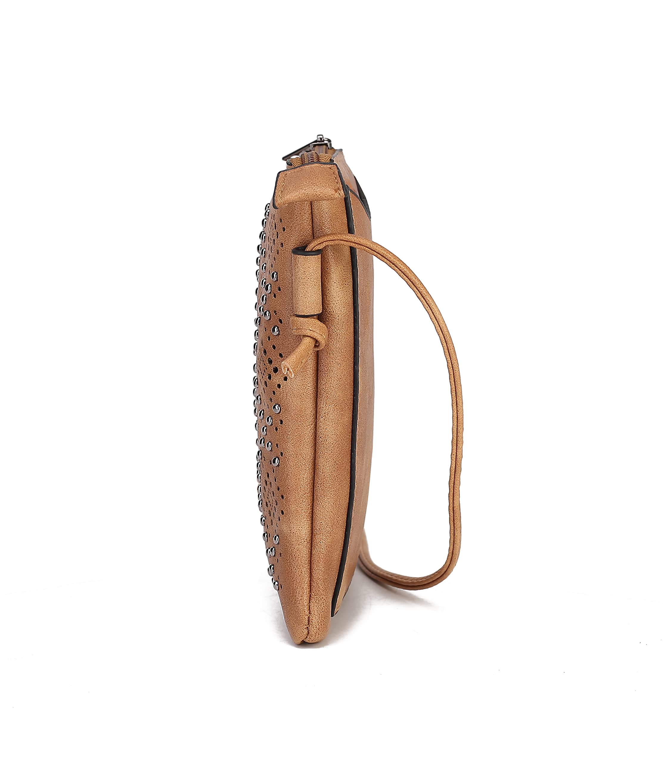 MKF Collection Crossbody Bags for Women Handbag, PU Leather Crossover, Small Shoulder Side Messenger Purse Rose
