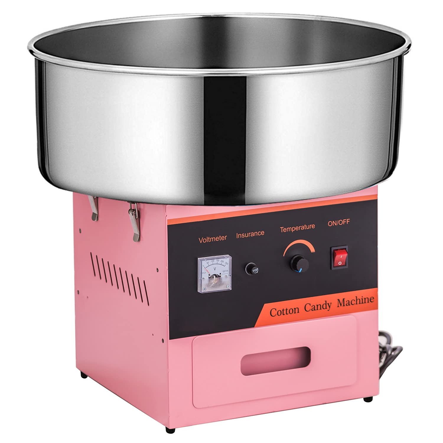 Commercial Cotton Candy Machine Electric Cotton Candy Floss Maker - 110V for the Perfect Party Favor for Birthdays, School function, or Social Events.(Pink) (Without wheels, Pink)