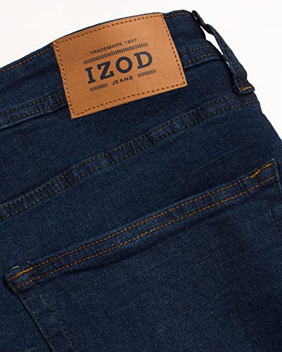 IZOD Men's Relaxed Fit Jeans - Comfortable Stretch Casual Pull On Denim Jeans for Men - Expanded Leg Men's Fashion Pants, Size 36W x 30L, Dark Harlow