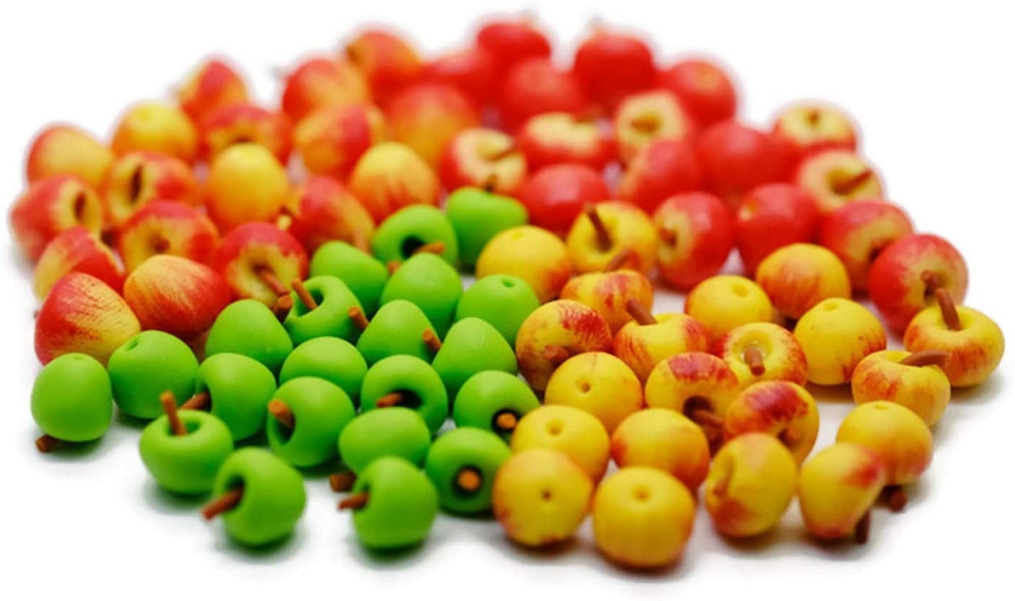 20 Mix Apple Fruit Red Green Gala Jazz Small Size 0.7 Dollhouse Miniatures Food Kitchen Docoration