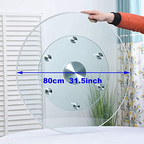 Glass Lazy Susan Turntable, with Silent Smooth Aluminum Alloy Bearing, Diameter is 30 Inches, Round Tabletop Rotating Serving Tray, for Kitchen Dining, Parties, Wedding