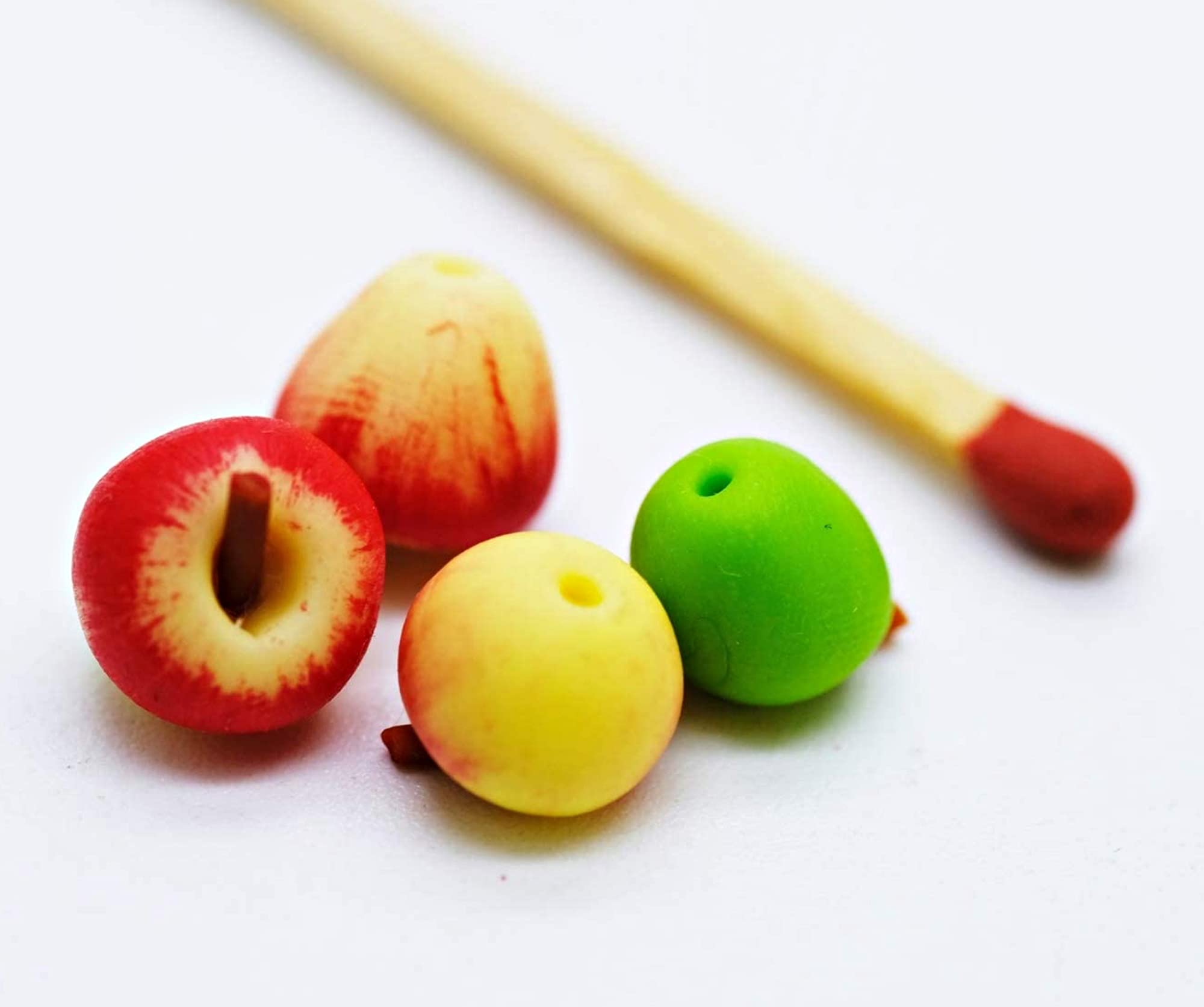 20 Mix Apple Fruit Red Green Gala Jazz Small Size 0.7 Dollhouse Miniatures Food Kitchen Docoration