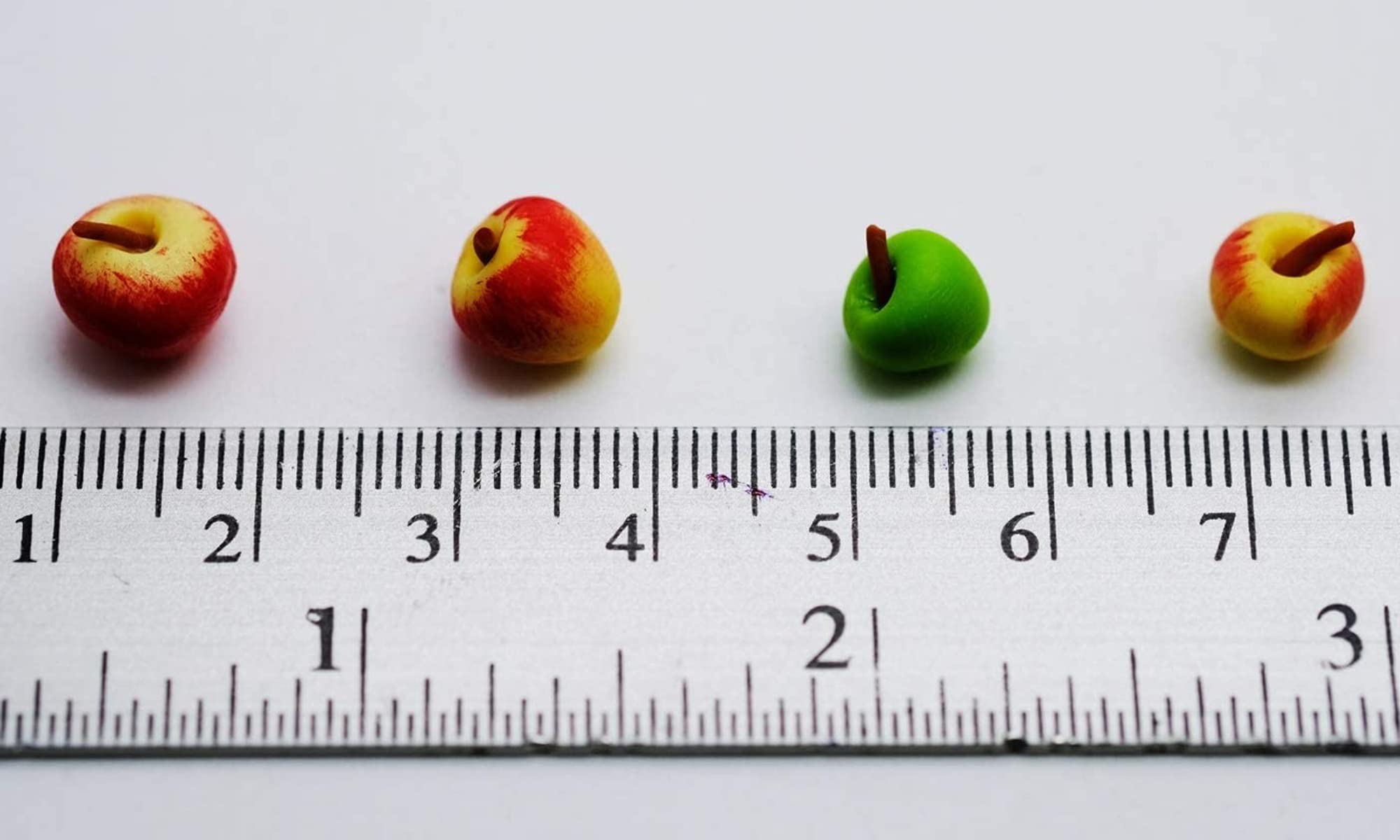 20 Mix Apple Fruit Red Green Gala Jazz Small Size 0.7 Dollhouse Miniatures Food Kitchen Docoration