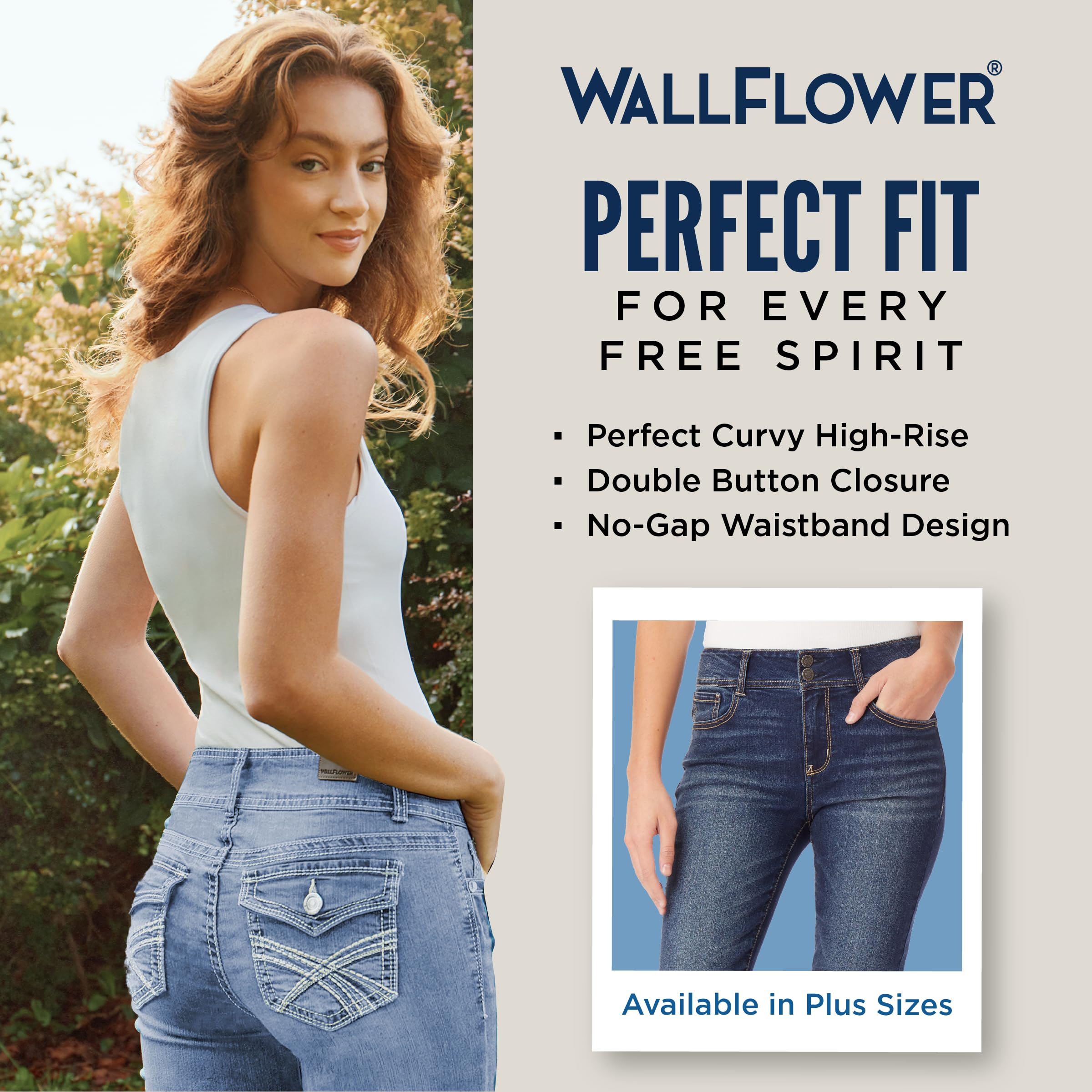 WallFlower womens Juniors Flirty Curvy High-rise Skinny Stretch Denim Crop (Standard and Plus) Jeans, Alani, 17 US