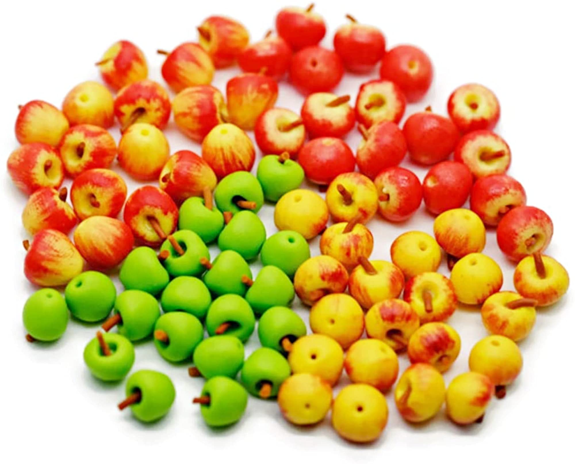 20 Mix Apple Fruit Red Green Gala Jazz Small Size 0.7 Dollhouse Miniatures Food Kitchen Docoration