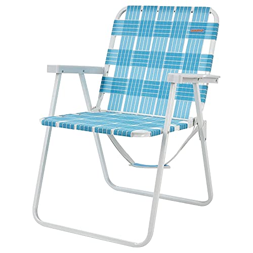 #WEJOY High Back Outdoor Webbed Lawn Concert Beach Folding Chair with Hard Arms Shoulder Strap Pocket for Adults Camping Festival Sand