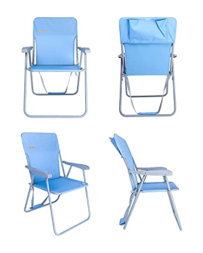 #WEJOY High Back Outdoor Webbed Lawn Concert Beach Folding Chair with Hard Arms Shoulder Strap Pocket for Adults Camping Festival Sand