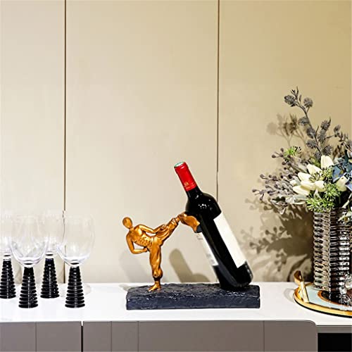 DOUBA Kung Fu Little Golden Man Creative Resin red Wine Rack Decoration Living Room Wine Cabinet Decoration