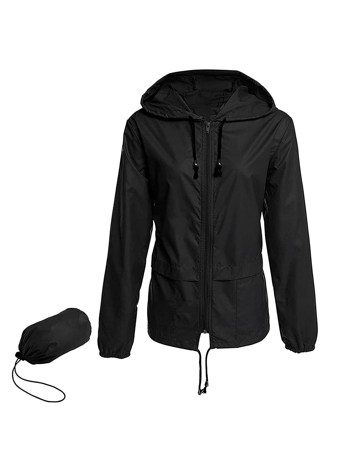 Century Star Lightweight Rain Jackets for Women Waterproof Windbreaker Jacket Women Packable Raincoat Rain Coats with Hood Black 3X-Large