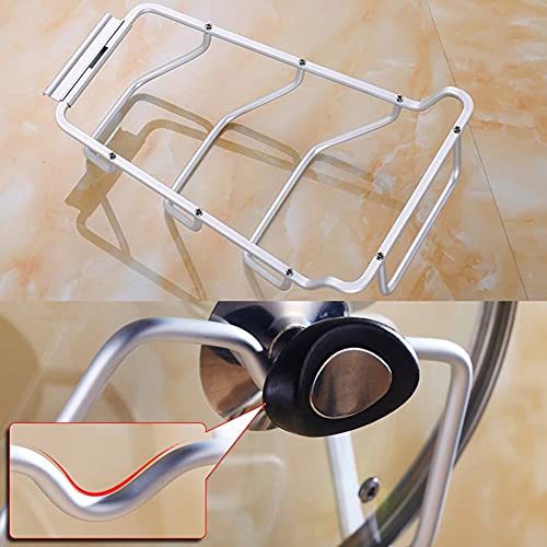 DOUBA Lid Portable Wall Hanging Pot Rack Cover Shelf Storage Space Aluminum Kitchen Organizer Hanger Dish Holder