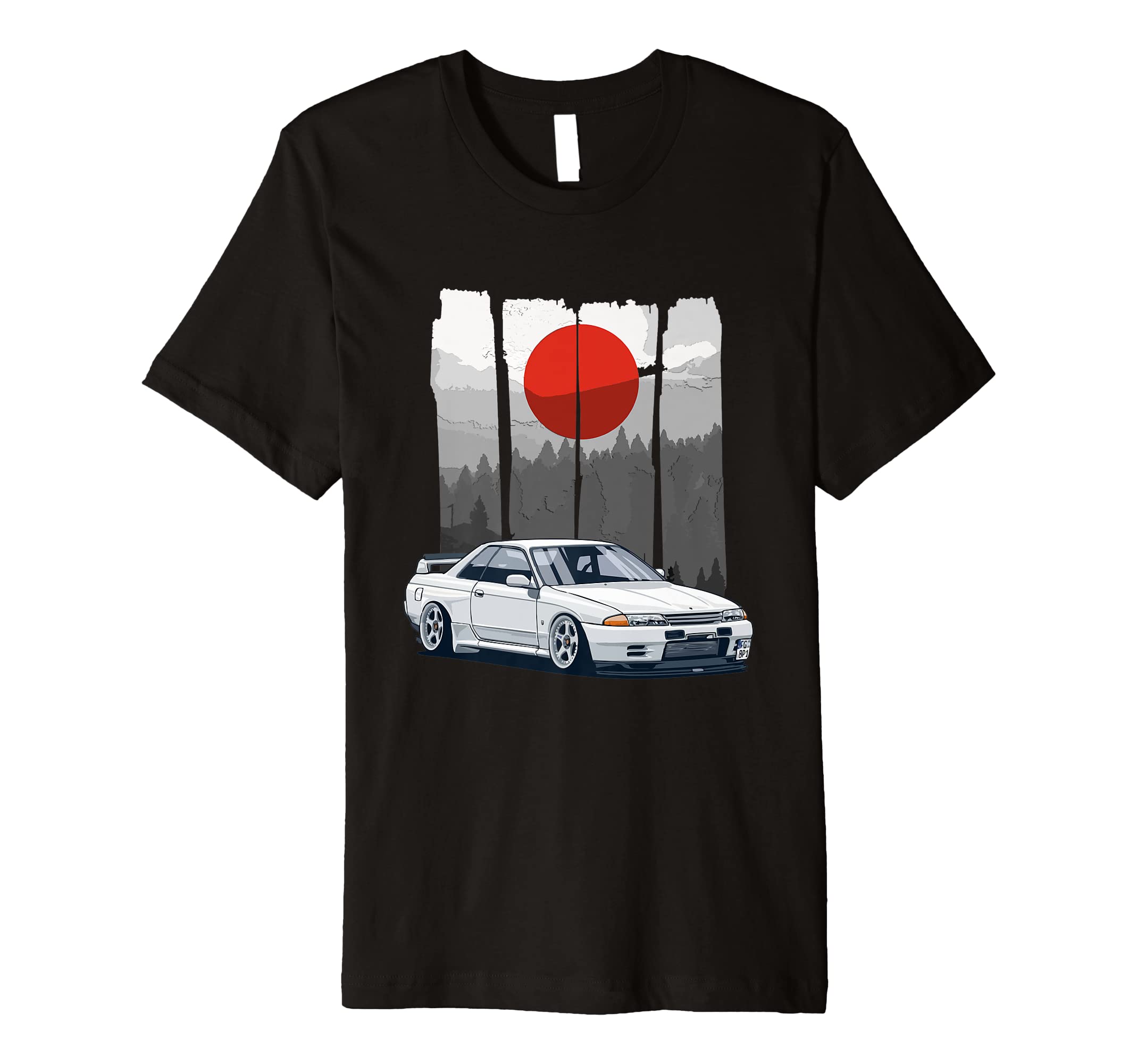 JDM Skyline R32 Car Tuning Japan Rising Sun Drift Premium T-Shirt