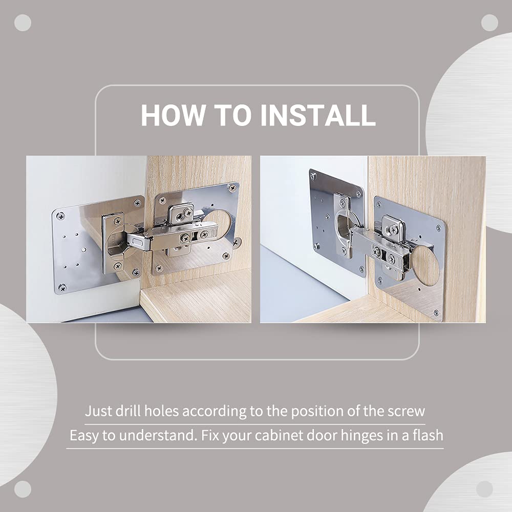 WANLIN Cabinet Door Hinge Repair Kit, Includes Fixing Screws, for Wood, Furniture, Shelves, Cabinet (2pcs)