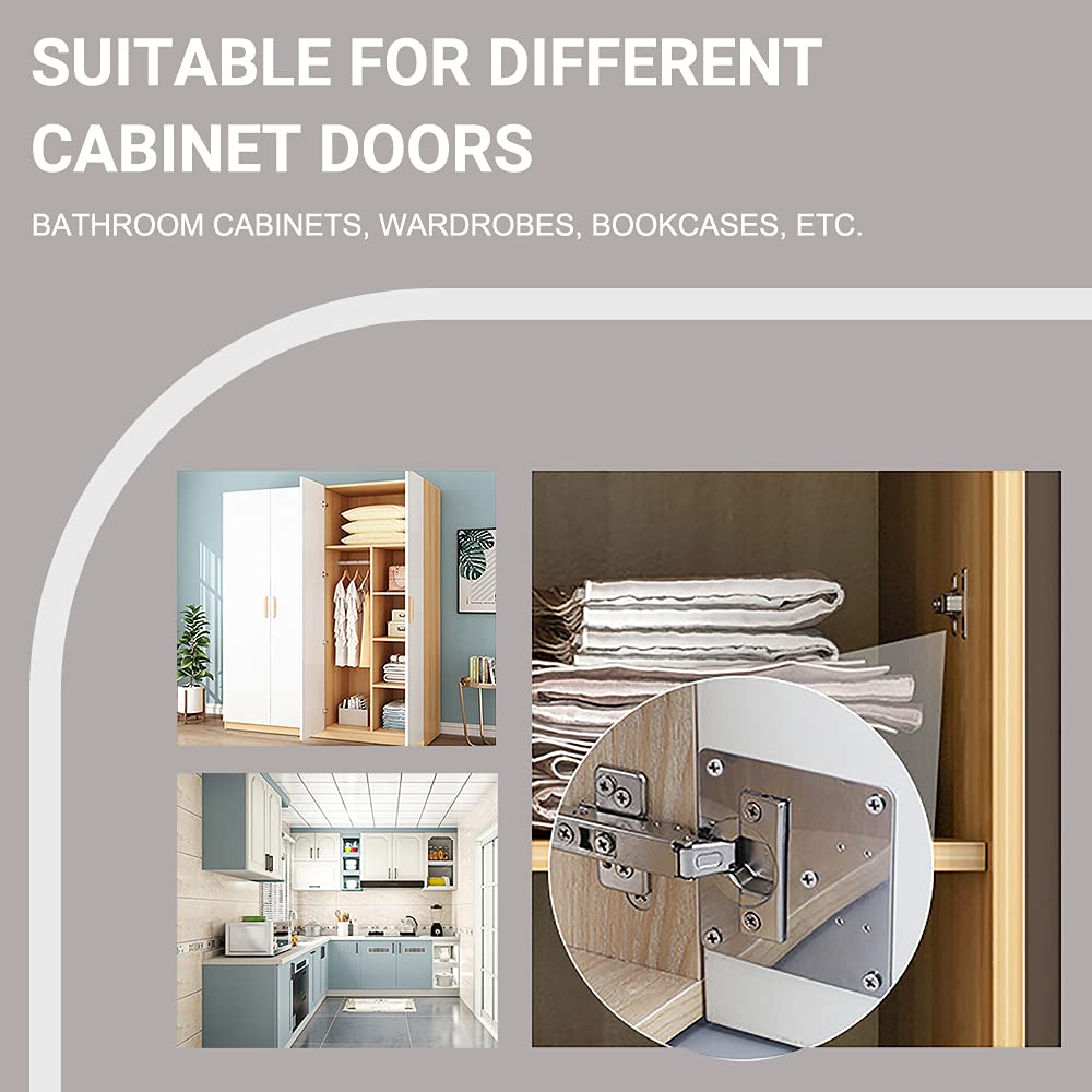 WANLIN Cabinet Door Hinge Repair Kit, Includes Fixing Screws, for Wood, Furniture, Shelves, Cabinet (2pcs)