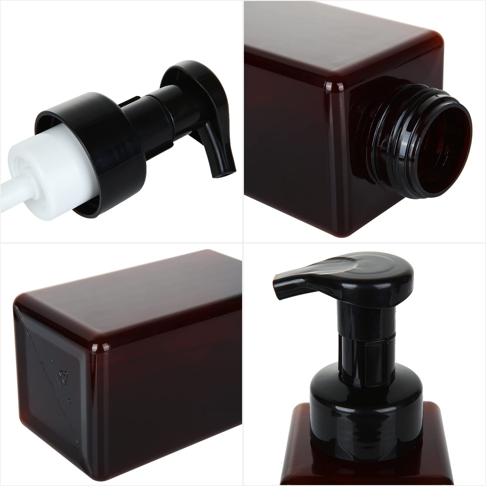 RHBLME 6 Pack Foaming Soap Dispenser with Pump, 15oz 450ml Refillable Pump Bottle Plastic, Empty Foaming Hand Soap Dispenser, for Storing Shampoo, Hair Conditioner, Liquid Hand Soap, Various Lotions
