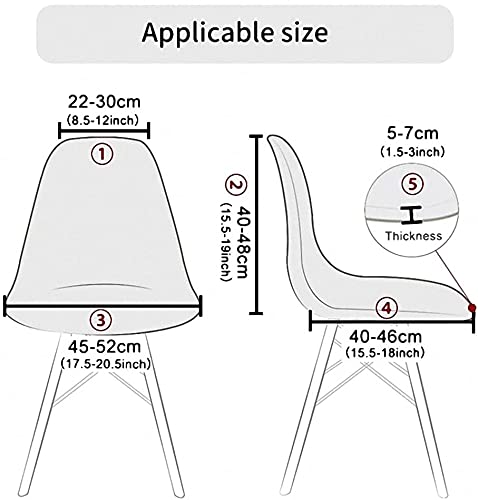 NILUOH Shell Chair Cover Mid Century Modern Dining Chair Covers Lounge Armless Chairs Covers for Kitchen,Dining Room,Set of 4,Creamy-White
