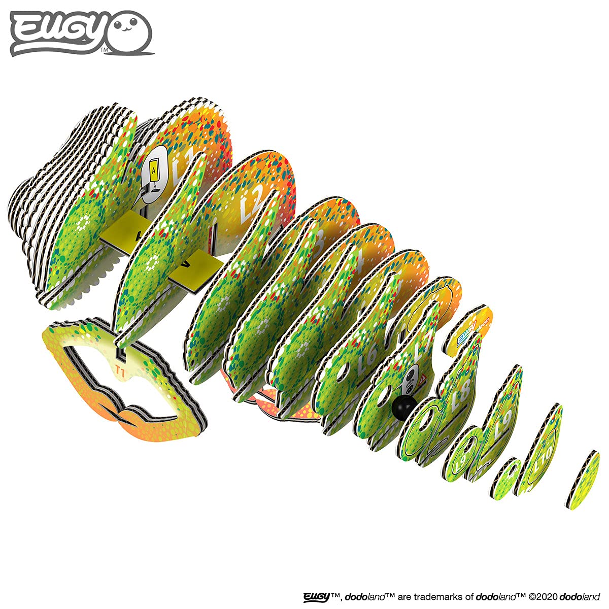Eugy Chameleon 3D Puzzle, 31 Piece Eco-Friendly Educational Toy Puzzles for Boys, Girls & Kids Ages 6+