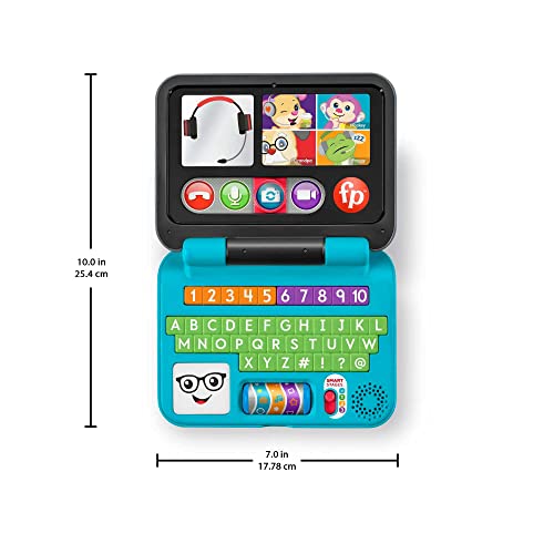 Fisher-Price Laugh & Learn Let's Connect Laptop - UK English Edition, Electronic Toy with Smart Stages Learning Content for Infants and Toddlers, HGW96
