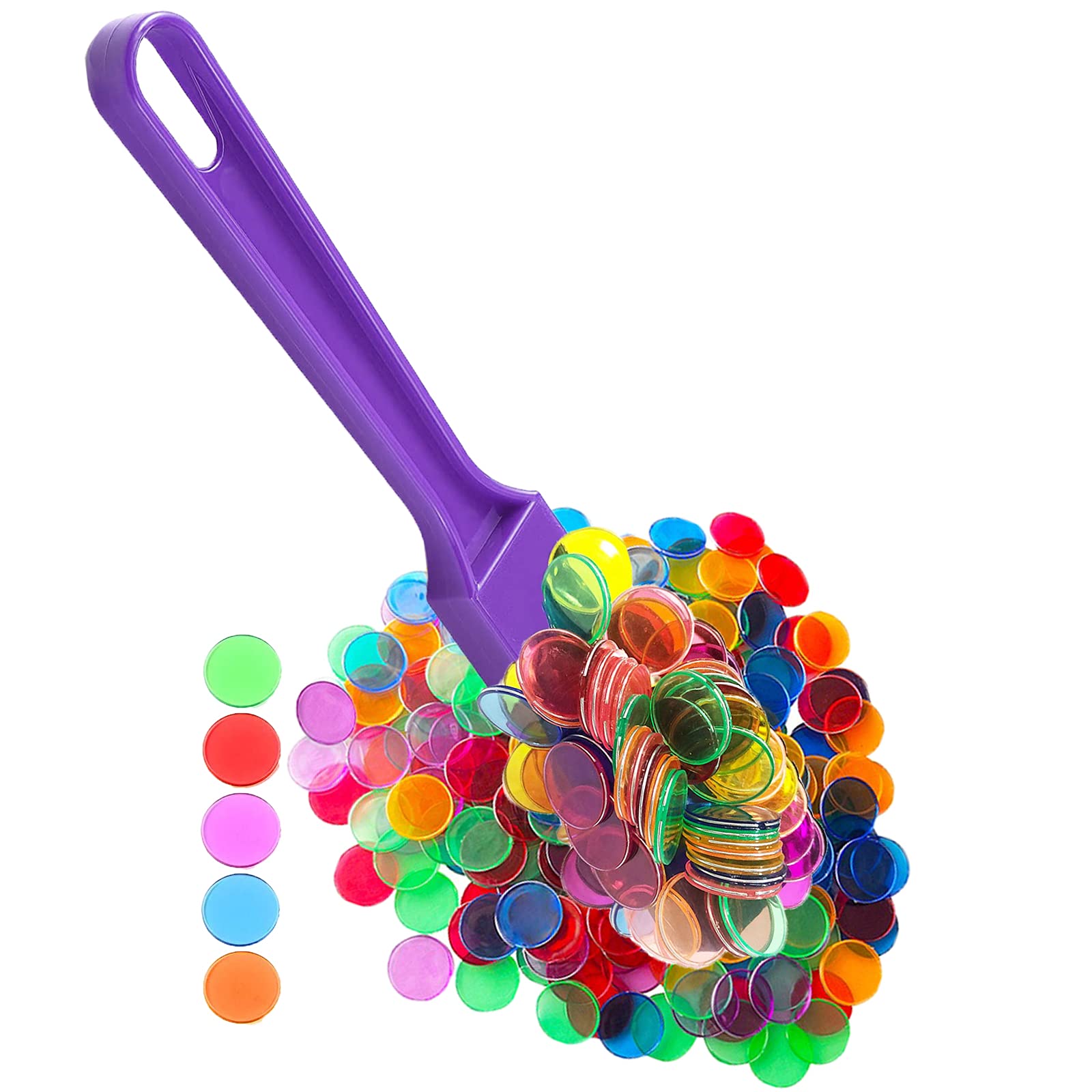 Dacefloy Magnetic Bingo Wand with Metal Ringed Chips for Counting School/Game Chips Plastic Markers Education STEM Tool for Students