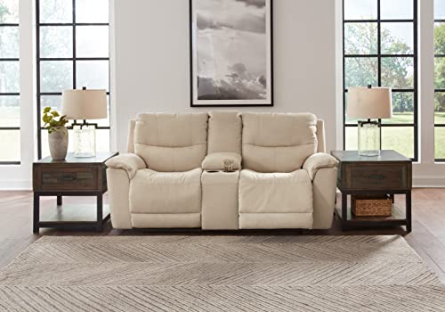 Signature Design by Ashley Next-Gen Gaucho Classic Power Reclining Loveseat with Console & Adjustable Headrest, Beige