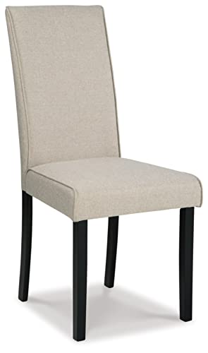 Signature Design by Ashley Kimonte Upholstered 19" Parsons Dining Chair, 2 Count, Beige
