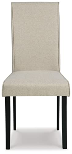 Signature Design by Ashley Kimonte Upholstered 19" Parsons Dining Chair, 2 Count, Beige