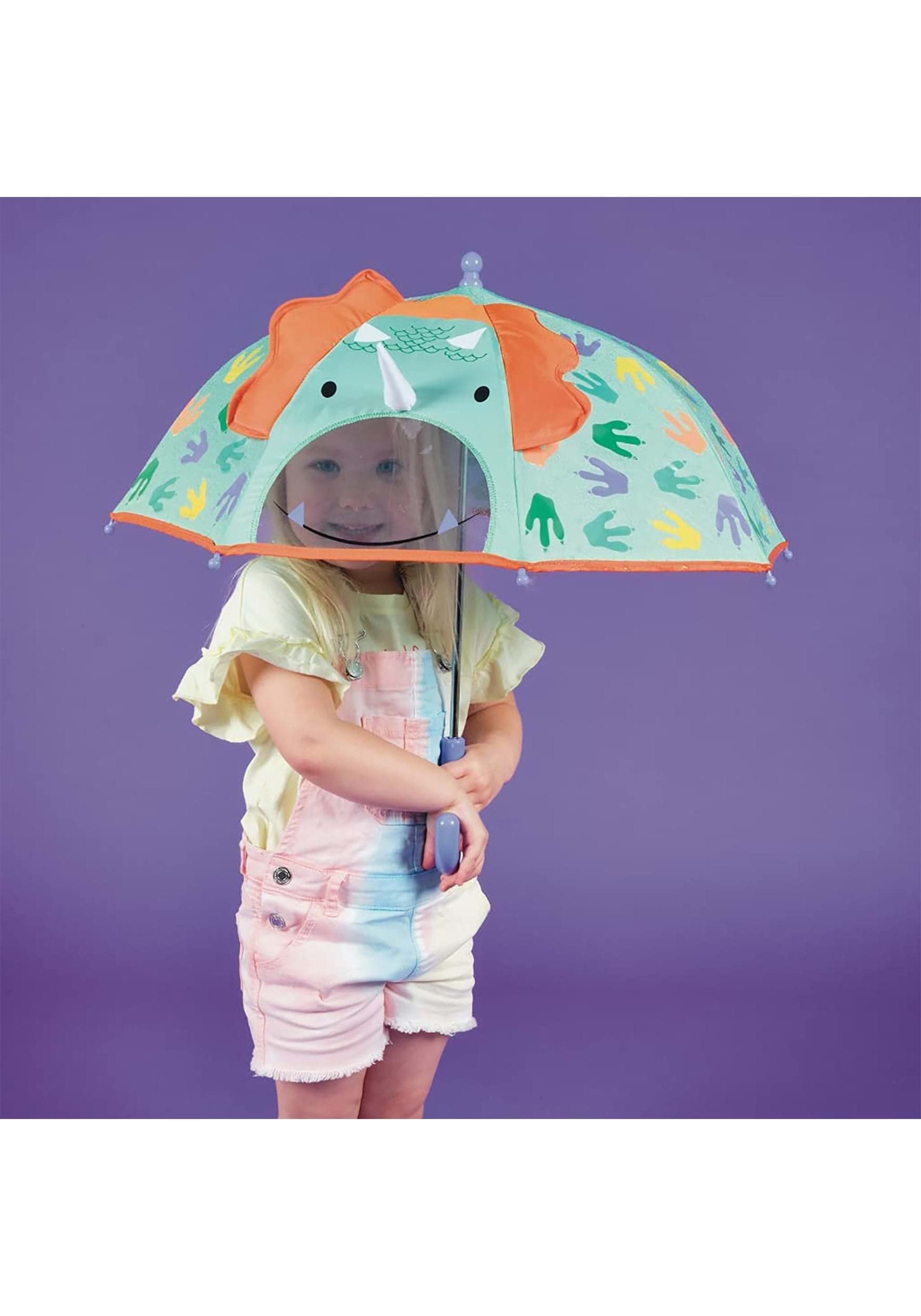 Floss & Rock 43P6409 Dinosaur Color Changing 3D Kids Umbrella, 22.05-inch Height