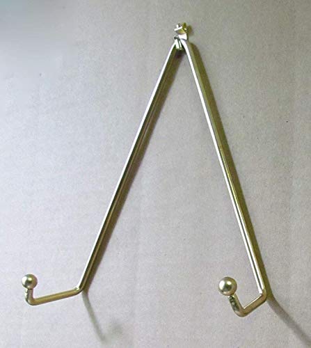 Brass Set of 3 Plate Hangers, Displays Plates on Wall Size 8" to 11" in Diameter