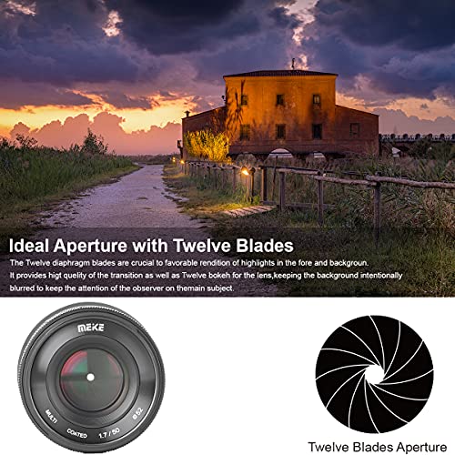 Meike 50mm F1.7 Full Frame Large Aperture Manual Focus Lens for Panasonic Lumix Sigma Leica L-Mount Mirrorless Camera Such as S1, S1R,S1H, S5, FP…