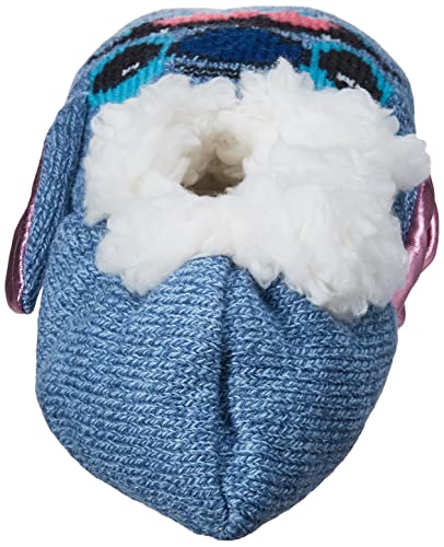 Disney womens Disney Lilo & Stitch Teddy faux fur Slipper Sock, Blue Light, Fits Sock Size 9-11 Fits Shoe Size 4-10.5 US