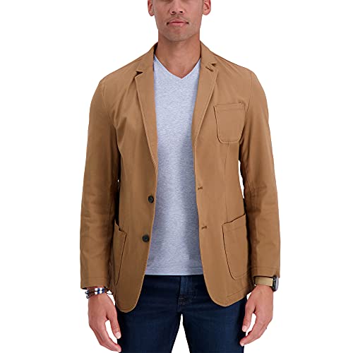 Haggar Men's Smart Wash Performance Blazer & Jackets, Toast, 48-50-R US