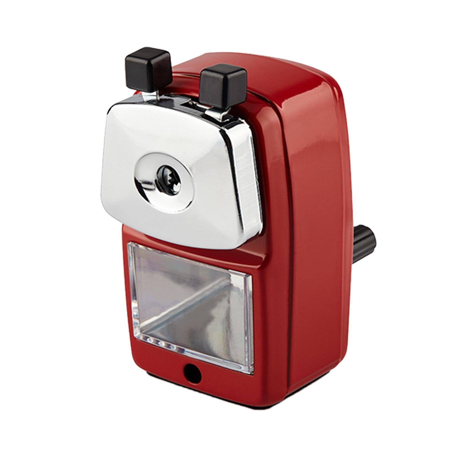 Pencil Sharpener, School Office Desktop Hand Crank Manual Sharpener for Children,Pencil Sharpener for Kids Home Desks (Red)