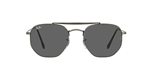 Ray-Ban RB3648 The Marshal Square Sunglasses, Antique Gunmetal/Dark Grey, 54 mm