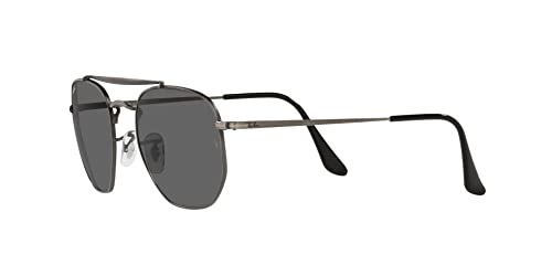Ray-Ban RB3648 The Marshal Square Sunglasses, Antique Gunmetal/Dark Grey, 54 mm