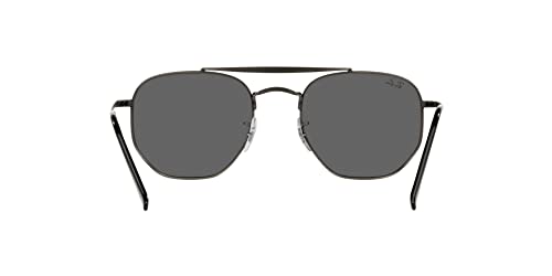Ray-Ban RB3648 The Marshal Square Sunglasses, Antique Gunmetal/Dark Grey, 54 mm