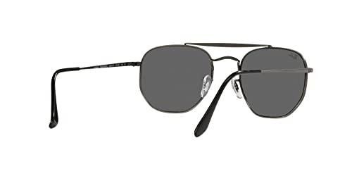 Ray-Ban RB3648 The Marshal Square Sunglasses, Antique Gunmetal/Dark Grey, 54 mm