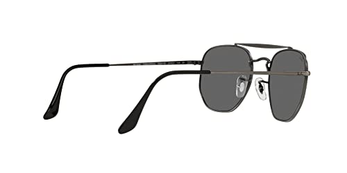 Ray-Ban RB3648 The Marshal Square Sunglasses, Antique Gunmetal/Dark Grey, 54 mm