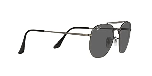 Ray-Ban RB3648 The Marshal Square Sunglasses, Antique Gunmetal/Dark Grey, 54 mm