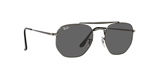 Ray-Ban RB3648 The Marshal Square Sunglasses, Antique Gunmetal/Dark Grey, 54 mm