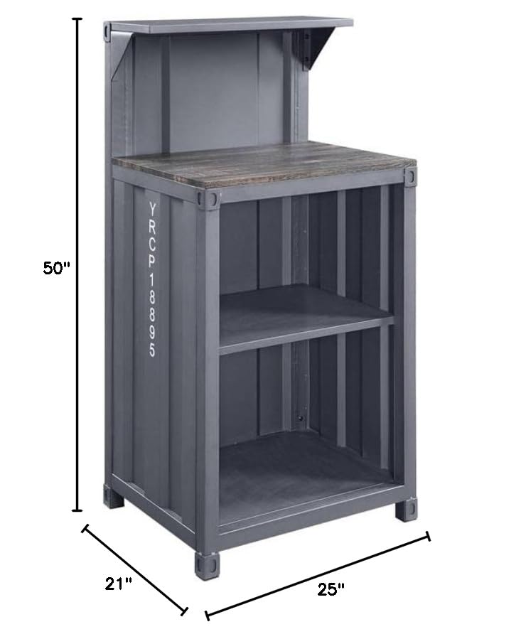 Acme Cargo Metal Reception Desk with 2 Open Compartments in Gunmetal
