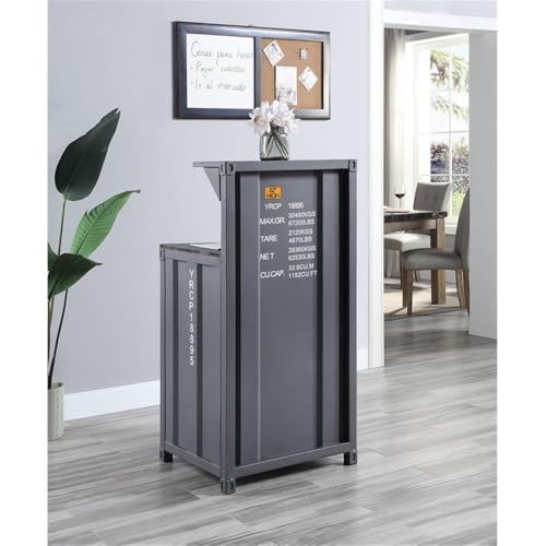 Acme Cargo Metal Reception Desk with 2 Open Compartments in Gunmetal
