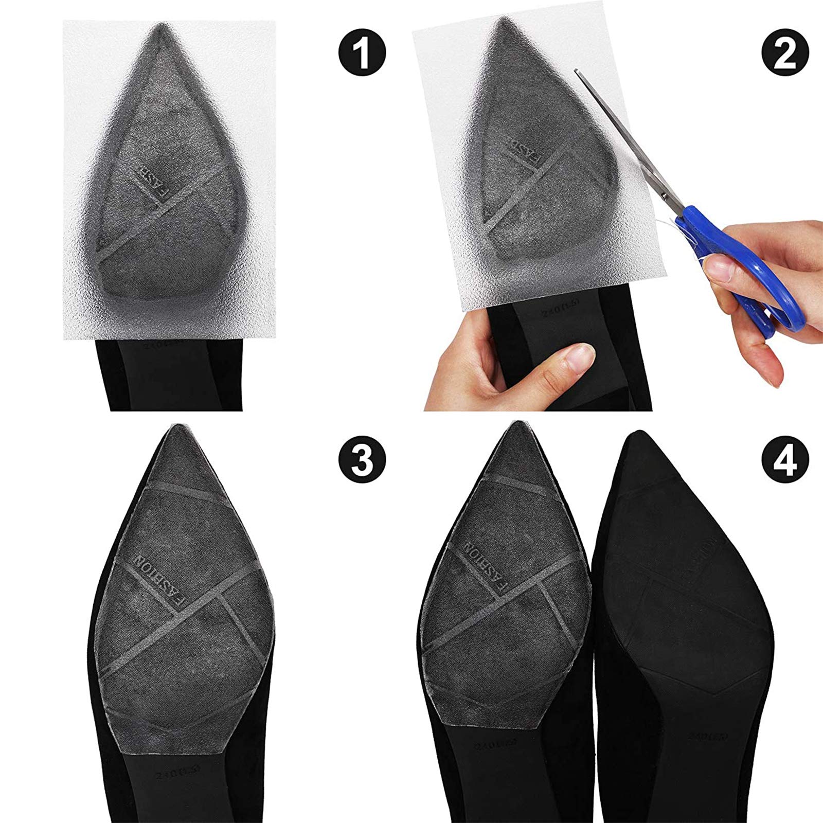 Boao 2 Rolls Sole Protector Stickers for High Heel Shoes Self Adhesive Cover Protector Clear Sole Nonslip Bottoms Women(n4 x 30 Inch)