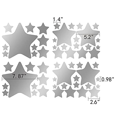 56 PCS Metallic Silver Star Stickers Floor Decal Stickers Wall Stickers Party Decoration Bridal Shower Home Engagement…