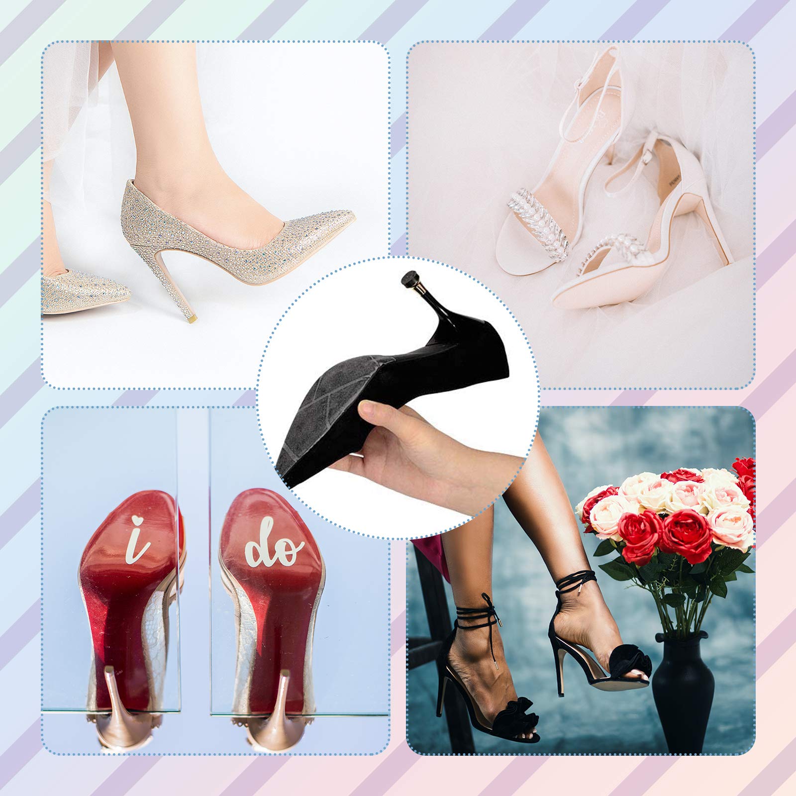 Boao 2 Rolls Sole Protector Stickers for High Heel Shoes Self Adhesive Cover Protector Clear Sole Nonslip Bottoms Women(n4 x 30 Inch)