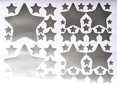 56 PCS Metallic Silver Star Stickers Floor Decal Stickers Wall Stickers Party Decoration Bridal Shower Home Engagement…