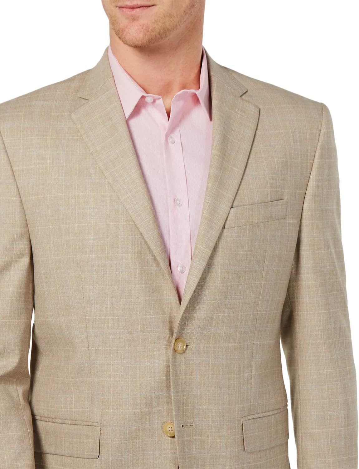 Lauren Ralph Lauren Mens Lexington Plaid Blazer Sportcoat Tan 38R