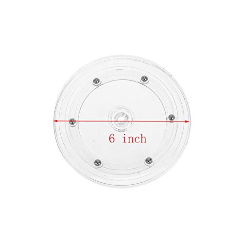 Geesatis 2 Pcs Acrylic Lazy Susan 6 inch / 150 mm Round Swivel Plate Rotating Turntable, for Kitchen Spice Rack Table Turntable Accessories, Clear