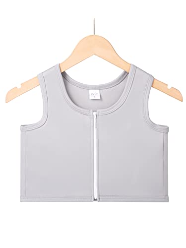 ZWOT Women Chest Binder Tomboy FTM Transgender Binder Zip Up Half Breathable Lightweight Elastic Binder Trans