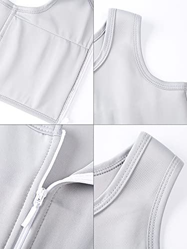 ZWOT Women Chest Binder Tomboy FTM Transgender Binder Zip Up Half Breathable Lightweight Elastic Binder Trans