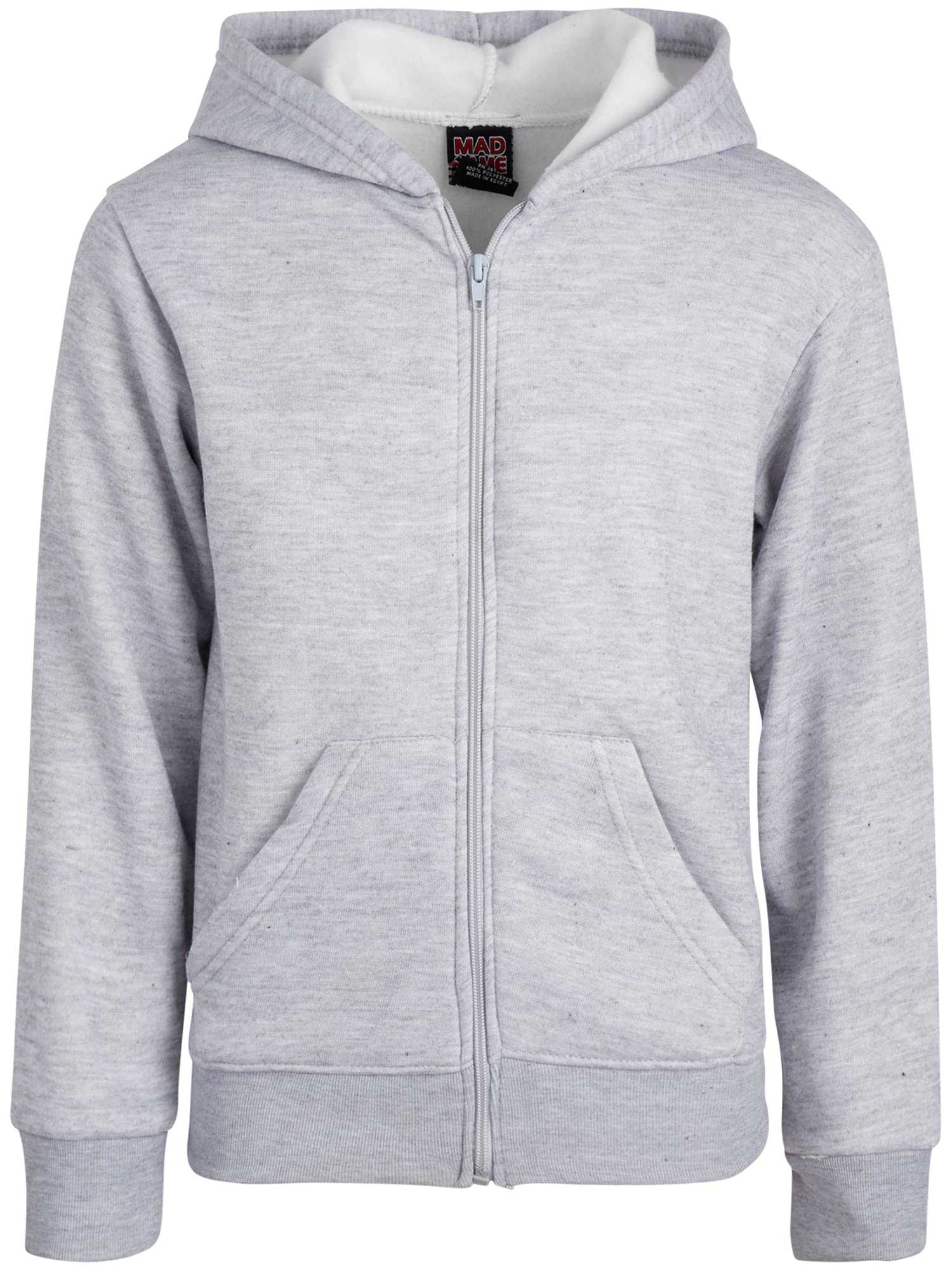 Quad Seven Boys' Fleece Jogger Set - 4 Piece Basic Solid Full Zip Hoodie and Sweatpants (Size 8-18), Size 8-10, Black/Heather Grey